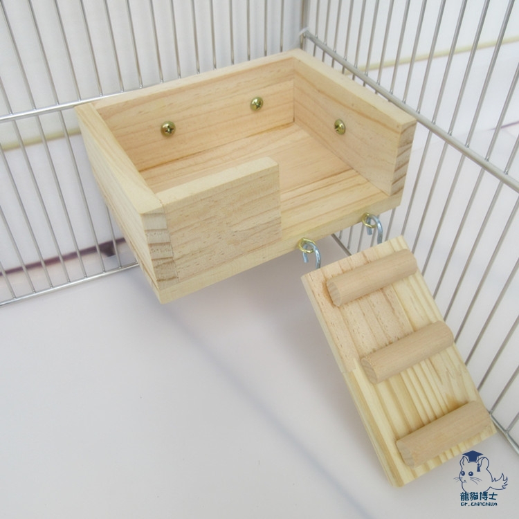 Pine Wood Platform and Stair for Hamster, Fancy Rat, Sugar Glider